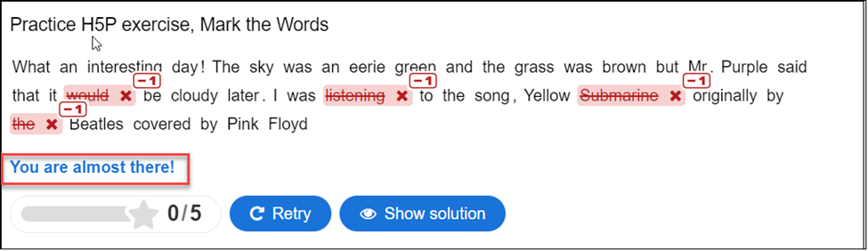 H5P Mark the Words – National University of Natural Medicine - eLOCS